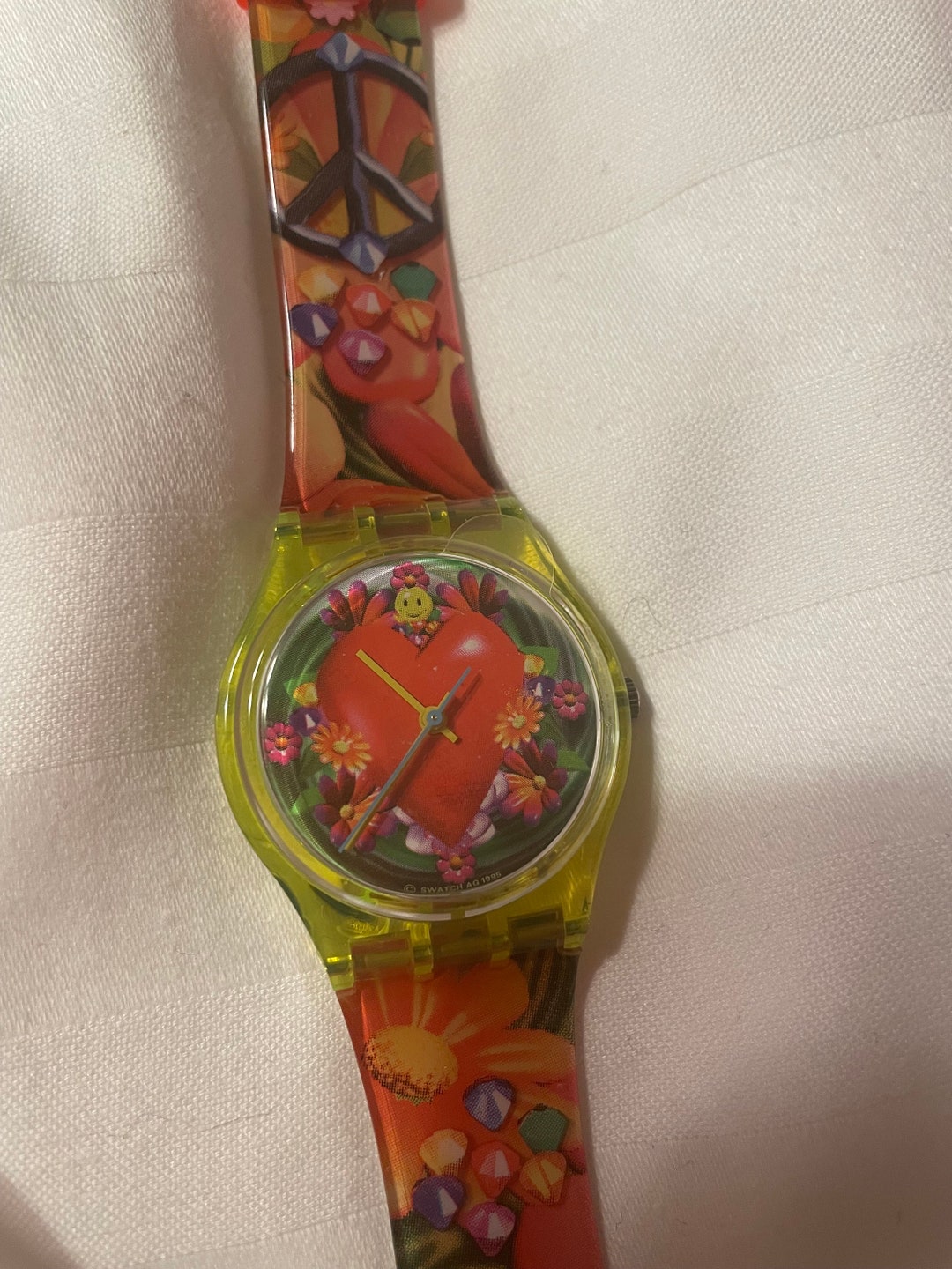 Vintage Swatch Artist Micha Klein. Love, Peace and Happiness NIB Rare ...