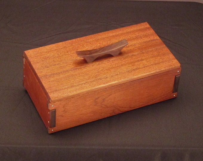 Japanese Inspired Keepsake Box: Rich Mahogany With Velvet Interior - Etsy