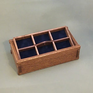 Japanese Inspired Wooden Keepsake Box in Quarter-sawn Oak, Rich Velvet ...