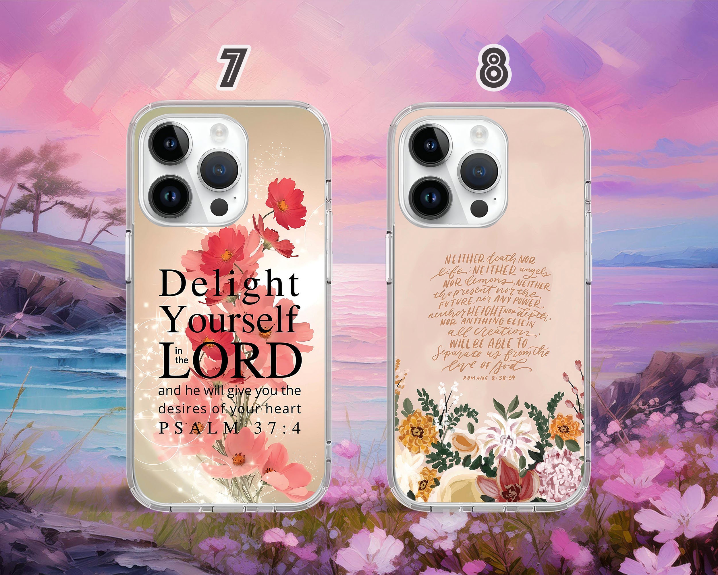 Bible Verse Quote Floral Christian Phone Case for iPhone 15 14 13 12 11 ...