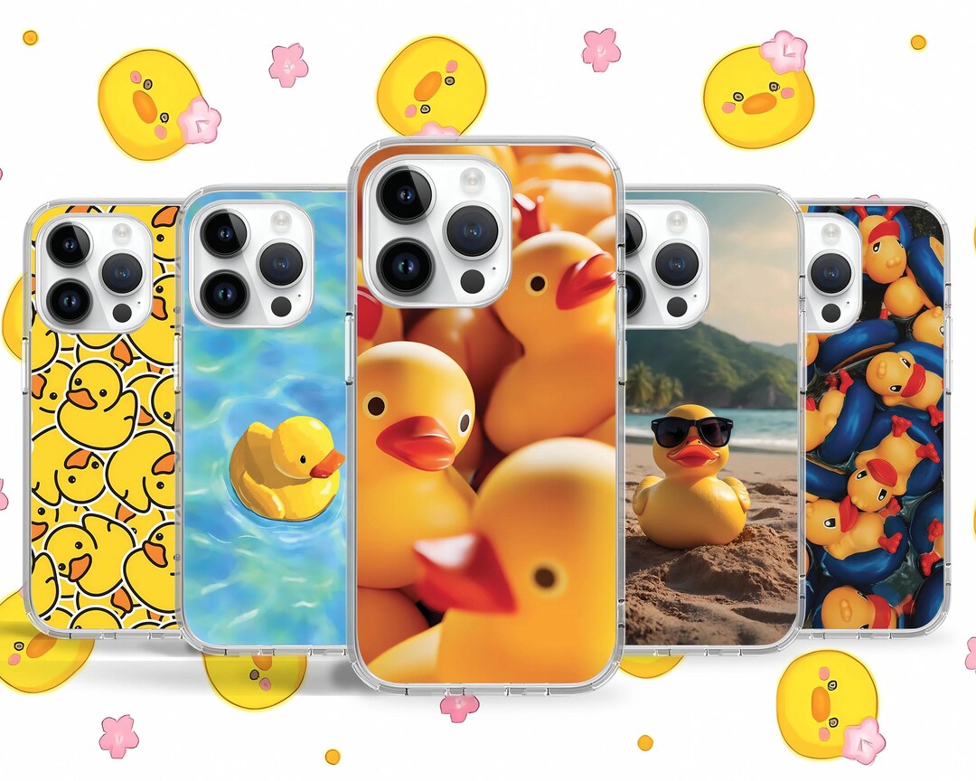 Yellow Duck Plastic Cute Phone Case for iPhone Air 17 16 15 14 11 Pro ...