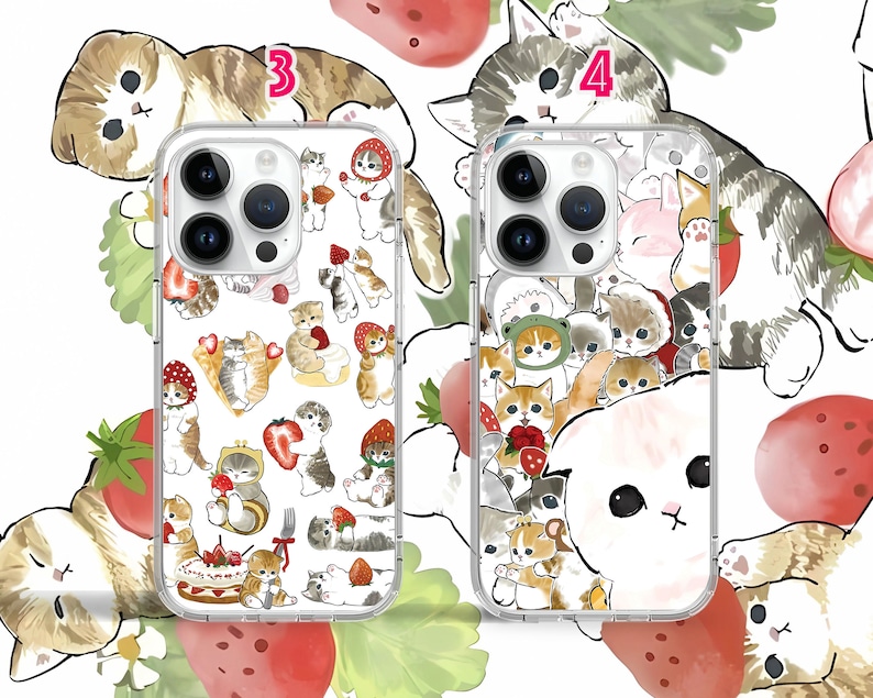 Cute Cat Lover Cartoon Kitty Phone Case for iPhone Air 17 16 15 14 Pro ...