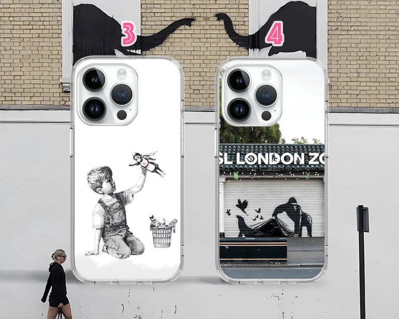 Banksy Graffiti Street Art Phone Case for iPhone Air 17 16 15 14 Pro ...