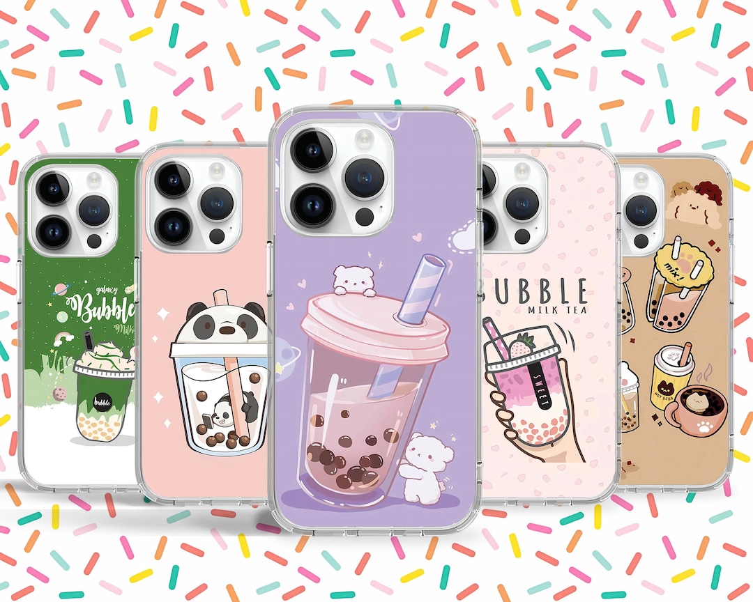 Cute Bubble Milk Tea Boba Foodie Girly Phone Case for iPhone Air 17 16 ...
