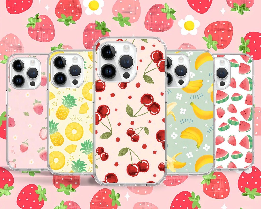 Cute Fruit Girly Foodie Phone Case for iPhone Air 17 16 15 Pro Max Plus ...