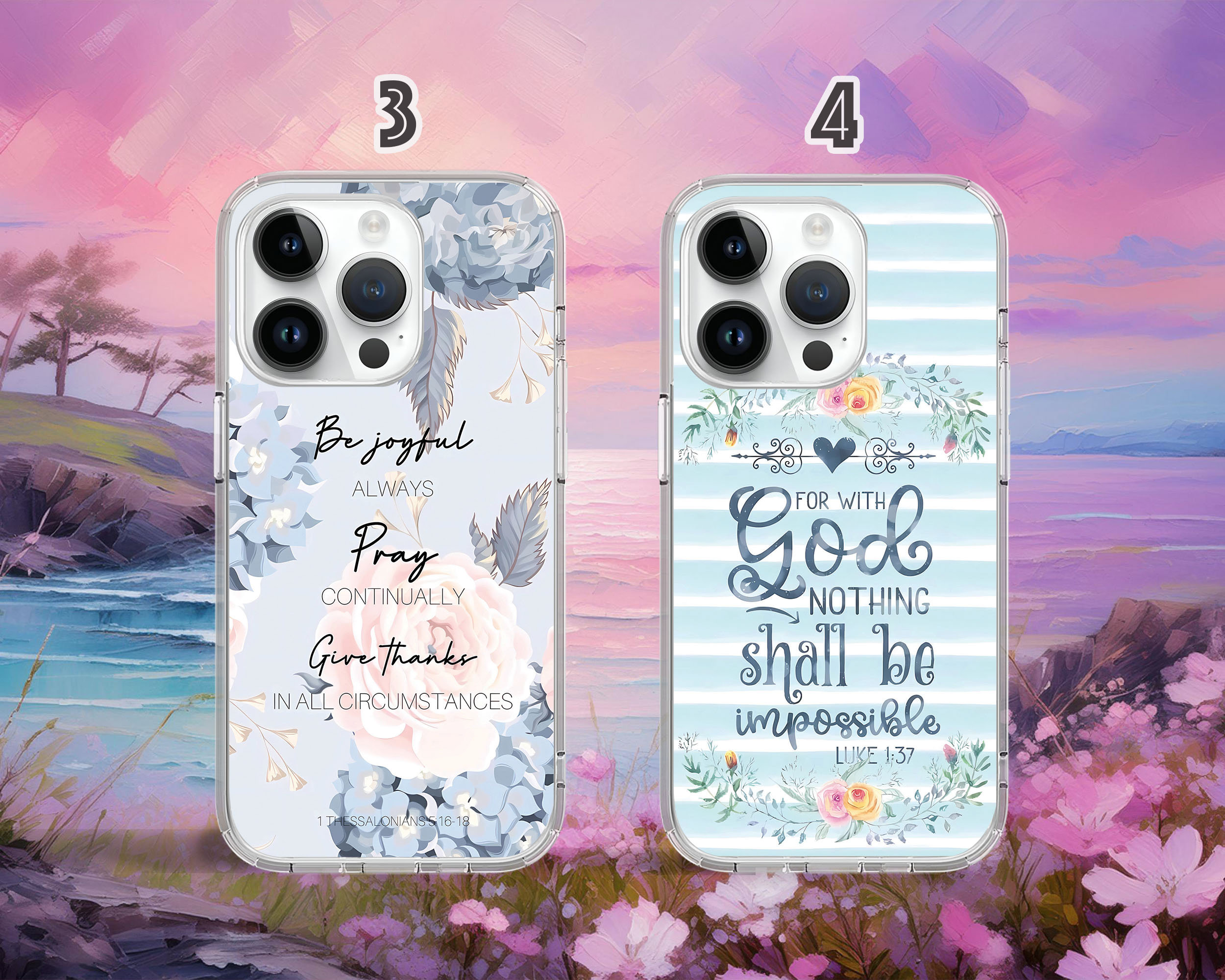 Bible Verse Quote Floral Christian Phone Case for iPhone 15 14 13 12 11 ...