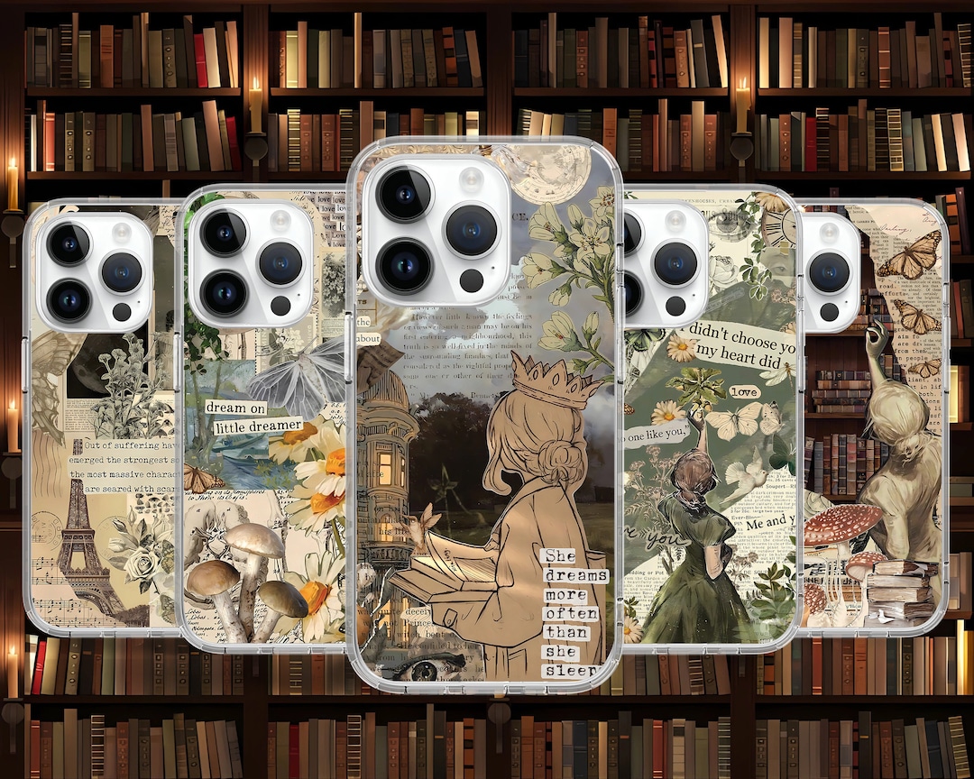 Book Lover Scrap Read Art Aesthetic Phone Case for iPhone Air 17 16 15 ...