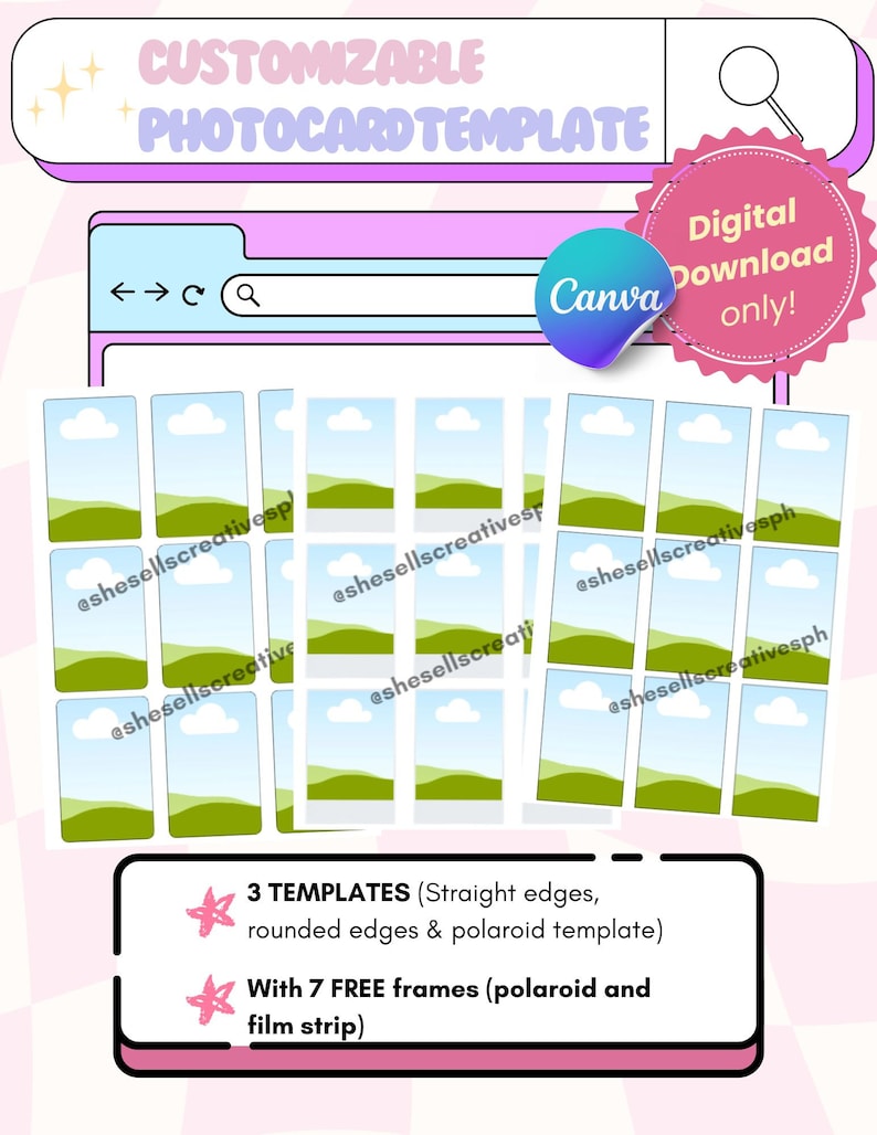 KPOP Photocard Template Canva Digital Cute Personal Gift Freebie Ideas ...