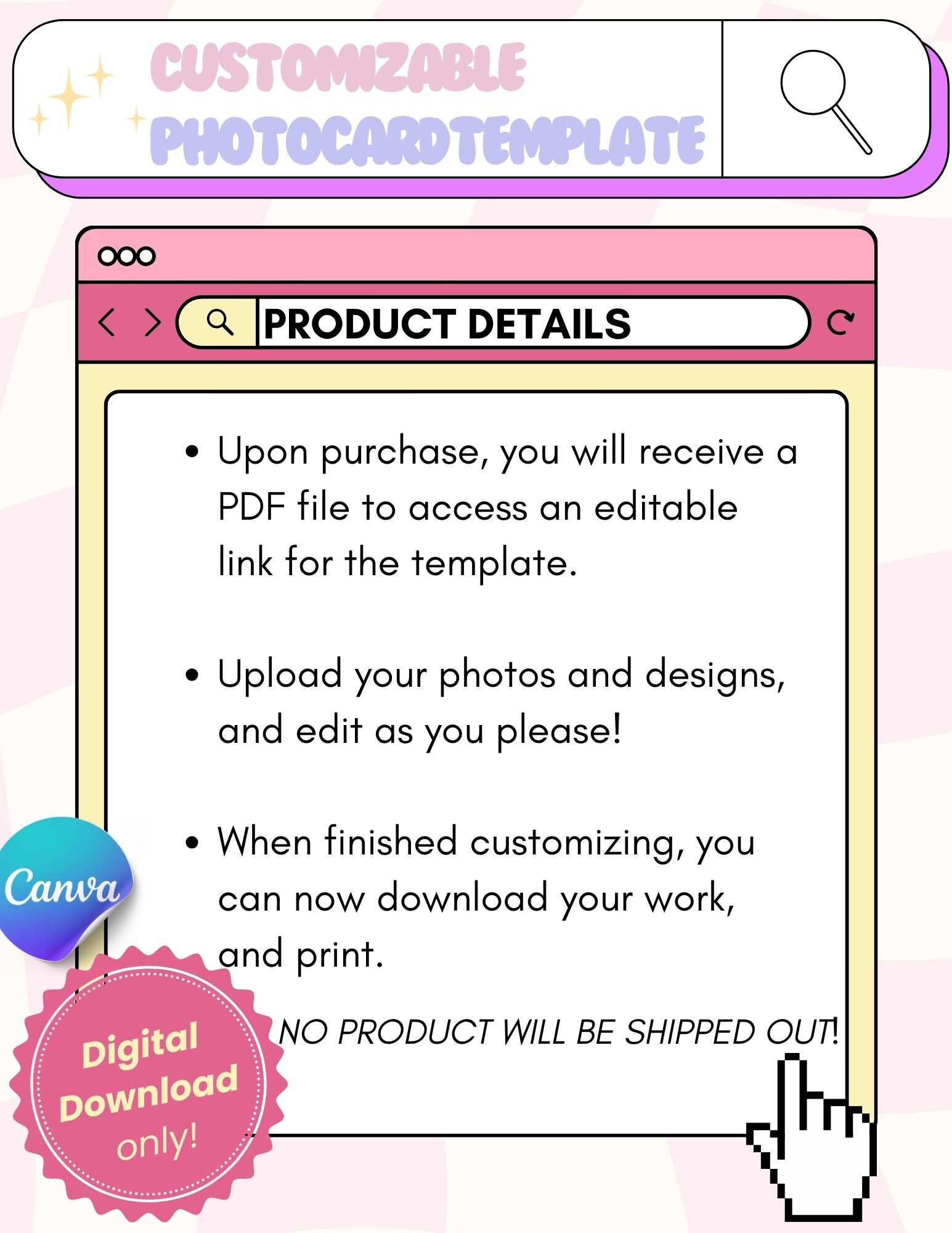 KPOP Photocard Template Canva Digital Cute Personal Gift Freebie Ideas ...