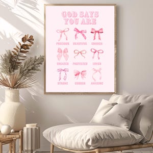 Christian Wall Art, Pink Wall Art Prints, Girls Room Wall Decor, Pink ...