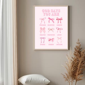 Christian Wall Art, Pink Wall Art Prints, Girls Room Wall Decor, Pink ...