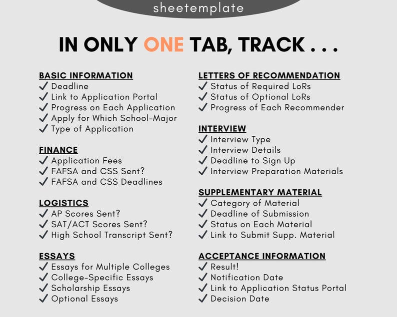 College Application Progress Tracker | Track Deadlines, Essays ...