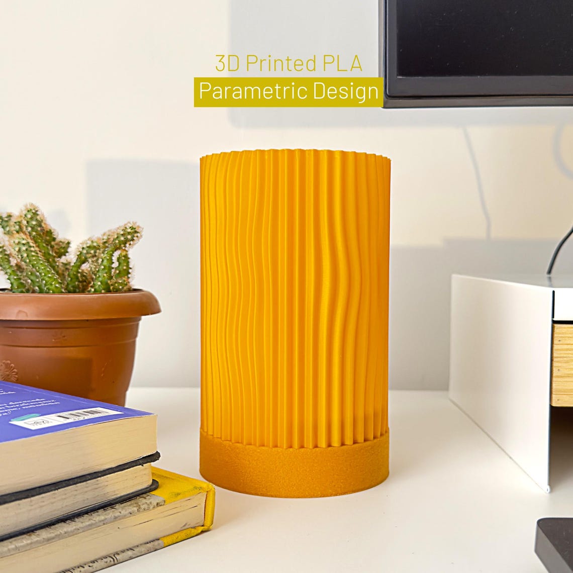Parametric Modern Table Lamp yellow Flame - Etsy