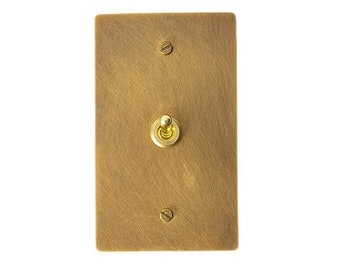 Retro Toggle & Dimmer Light Switch Aged Brass Finish 1 Gang Plate - Etsy