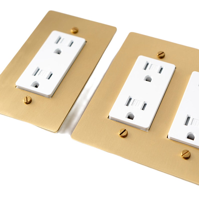 Toggle, Dimmer & Outlet Combo Switch Plates - Gold Brass Finish - Etsy