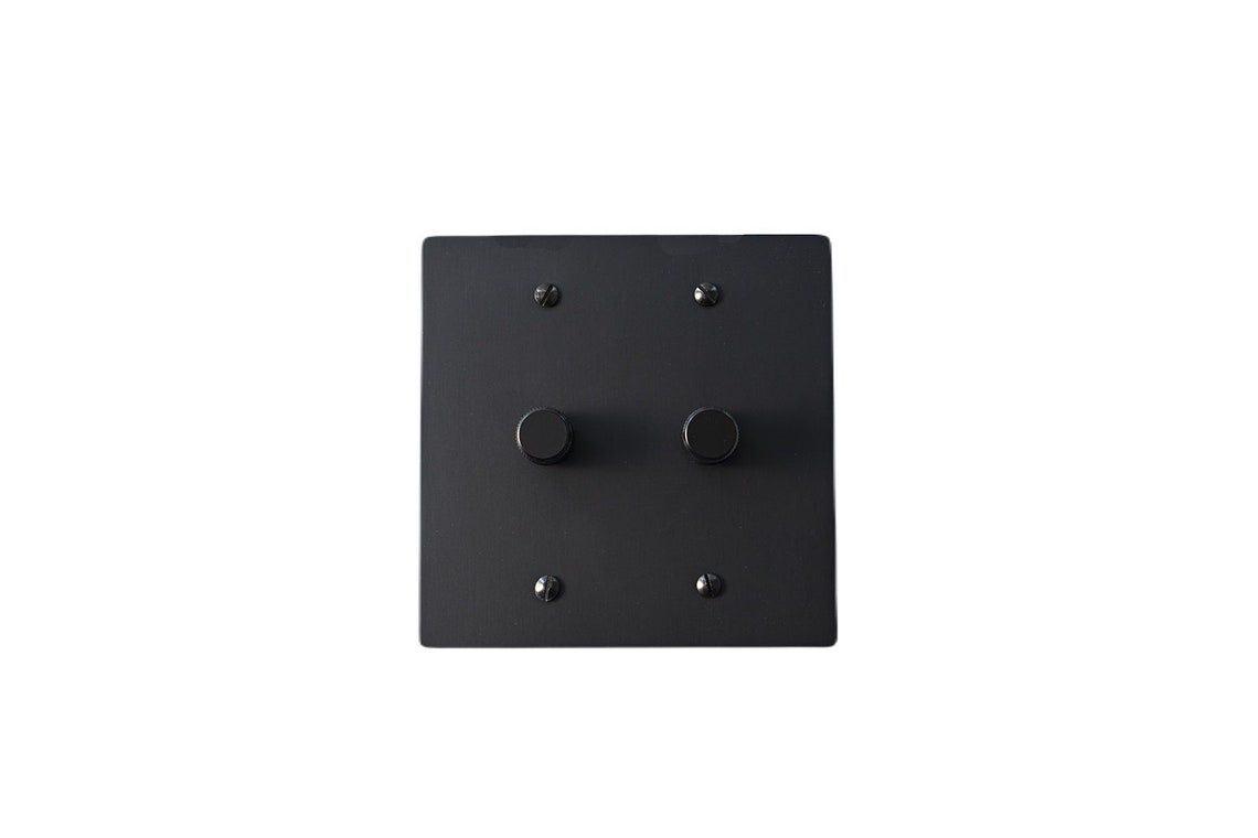 Black Rotary Dimmer Switch Plate - Solid Brass - Etsy