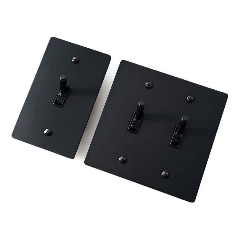 Dimmer, Toggle, Outlet Combo Switch Plates - Black Brass Finish - Etsy