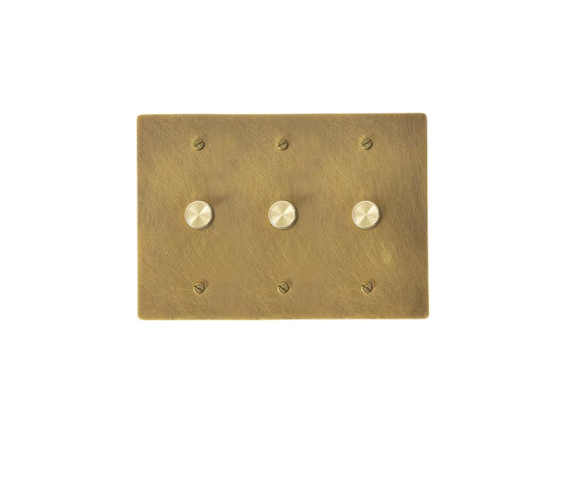 Aged Brass Dimmer Switch Plate Retro Rotary Light Control Single Pole ...