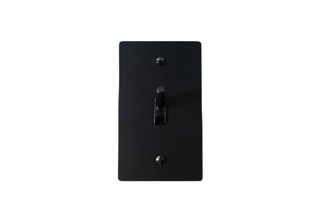 Matte Black Light Switch - Solid Brass Plate - Etsy
