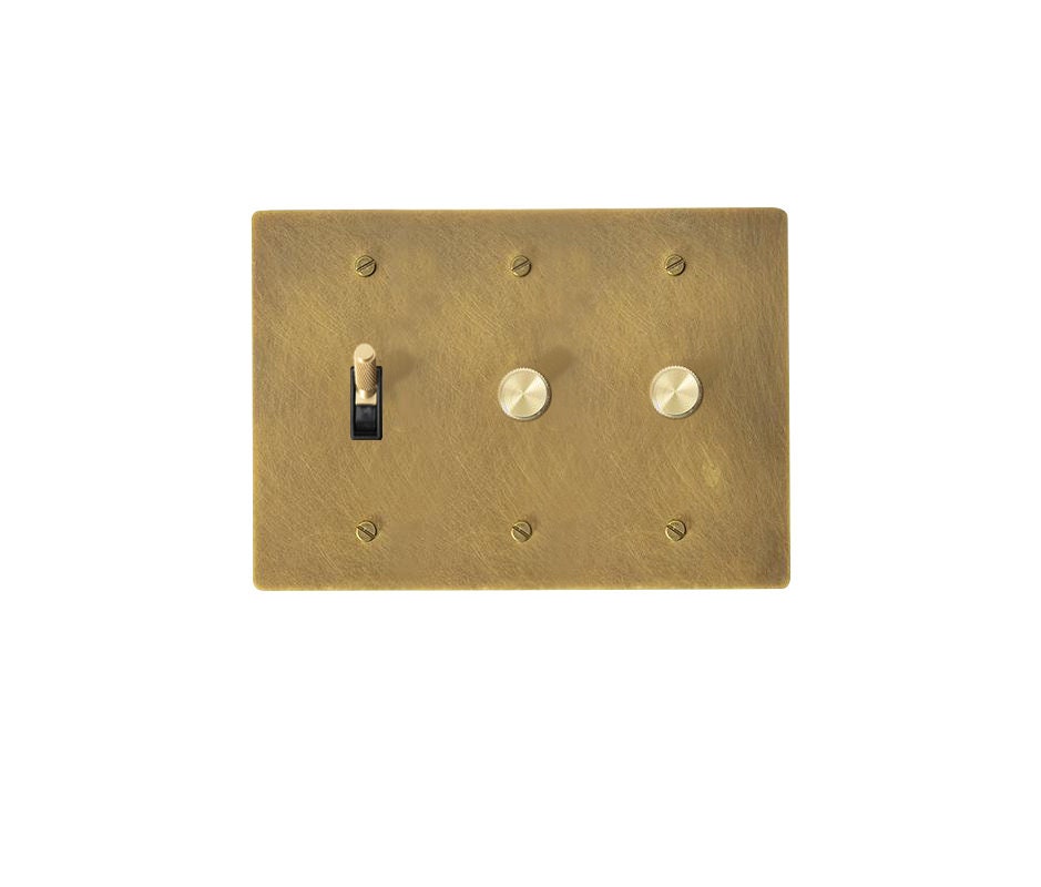 Toggle, Dimmer & Outlet Combo Switch Plates - Aged Brass Finish - Etsy