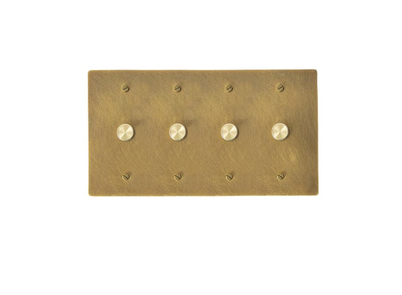 Aged Brass Dimmer Switch Plate Retro Rotary Light Control Single Pole ...
