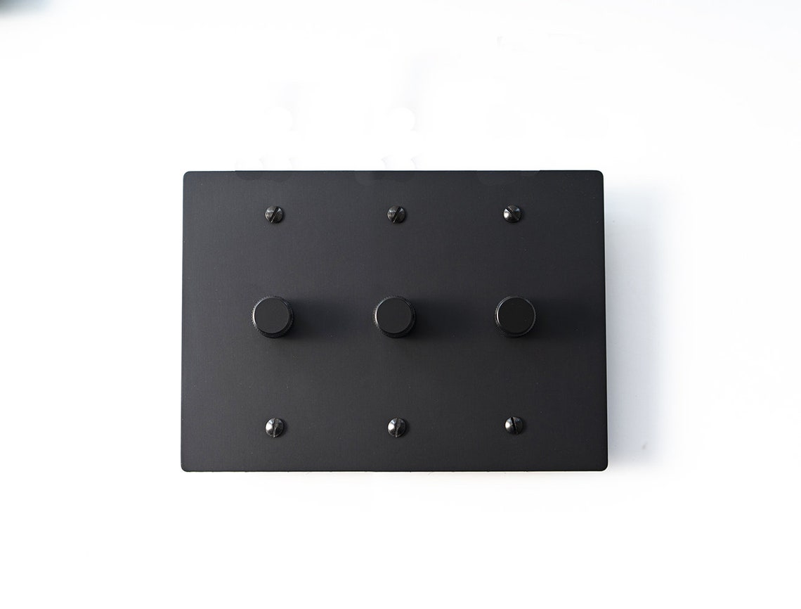 Black Rotary Dimmer Switch Plate - Solid Brass - Etsy
