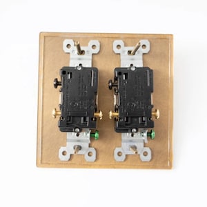 Elegant Toggle Light Switch Plate - Black With Brass Details - Etsy