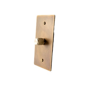 Aged Brass Dimmer Switch Plate - Retro Rotary Light Control - Single ...