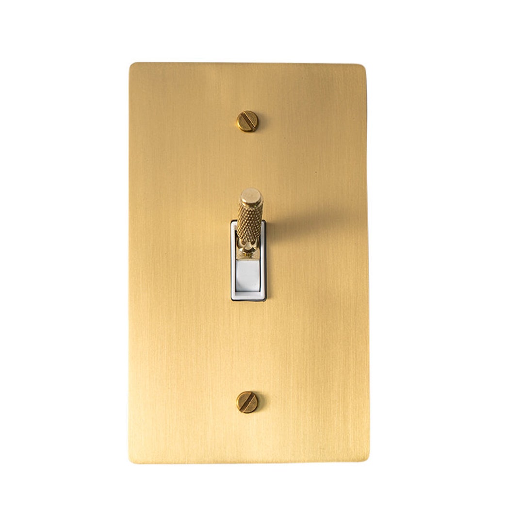 Brass Light Switch With Wall Plate - Etsy