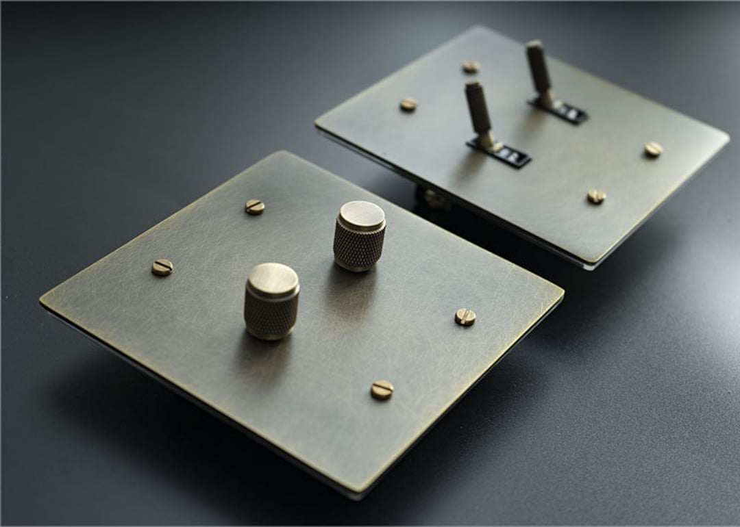Toggle, Dimmer, Outlet Combo Switch Plates - Antique Bronze Brass ...
