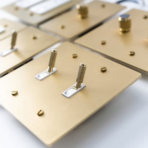 Toggle, Dimmer & Outlet Combo Switch Plates - Gold Brass Finish - Etsy