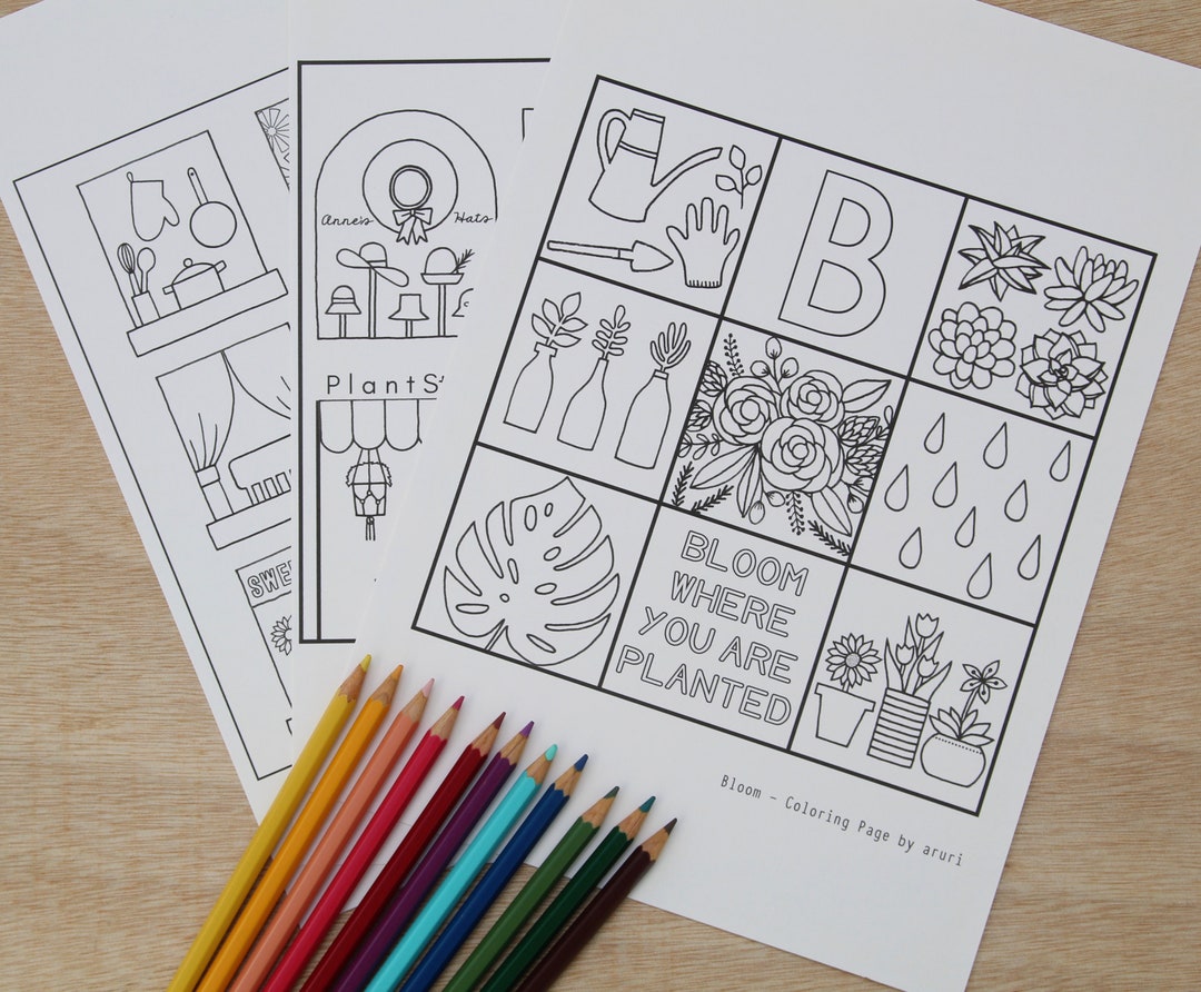 PRINTABLE Simple Easy Relaxing Coloring Pages Bundle of 3 -digital ...