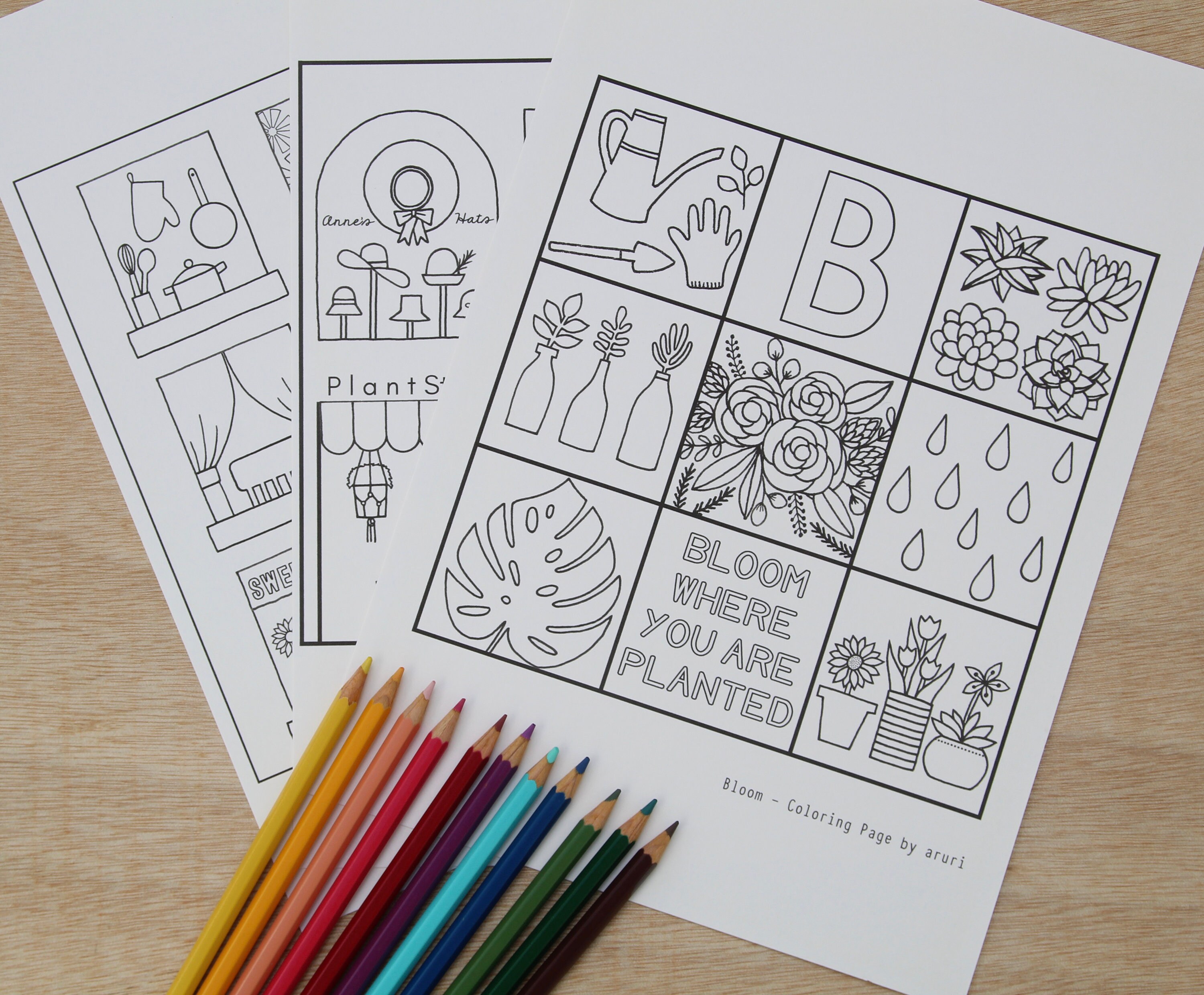 PRINTABLE Simple Easy Relaxing Coloring Pages Bundle of 3 digital ...