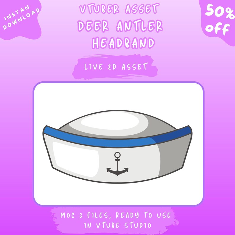 Vtuber Sailor Hat Asset: Animated Prop (live2d) - Etsy