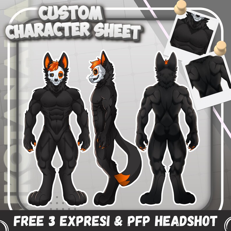 Custom Fursona Reference Sheet, Furry Character , Fursona Designs ...