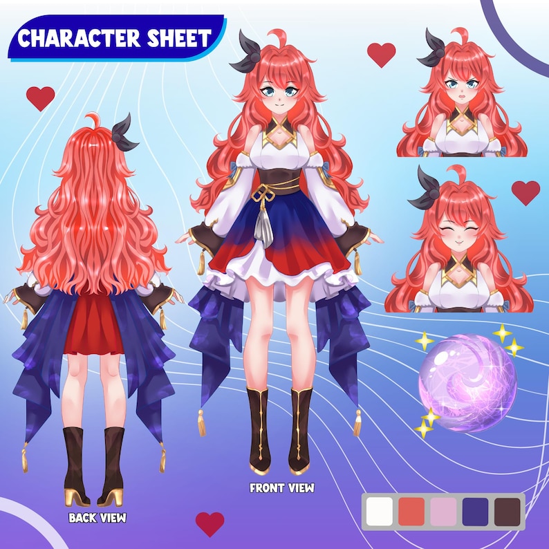 Custom Vtuber Character Reference Sheet: Hand-drawn OC Design - Etsy Australia