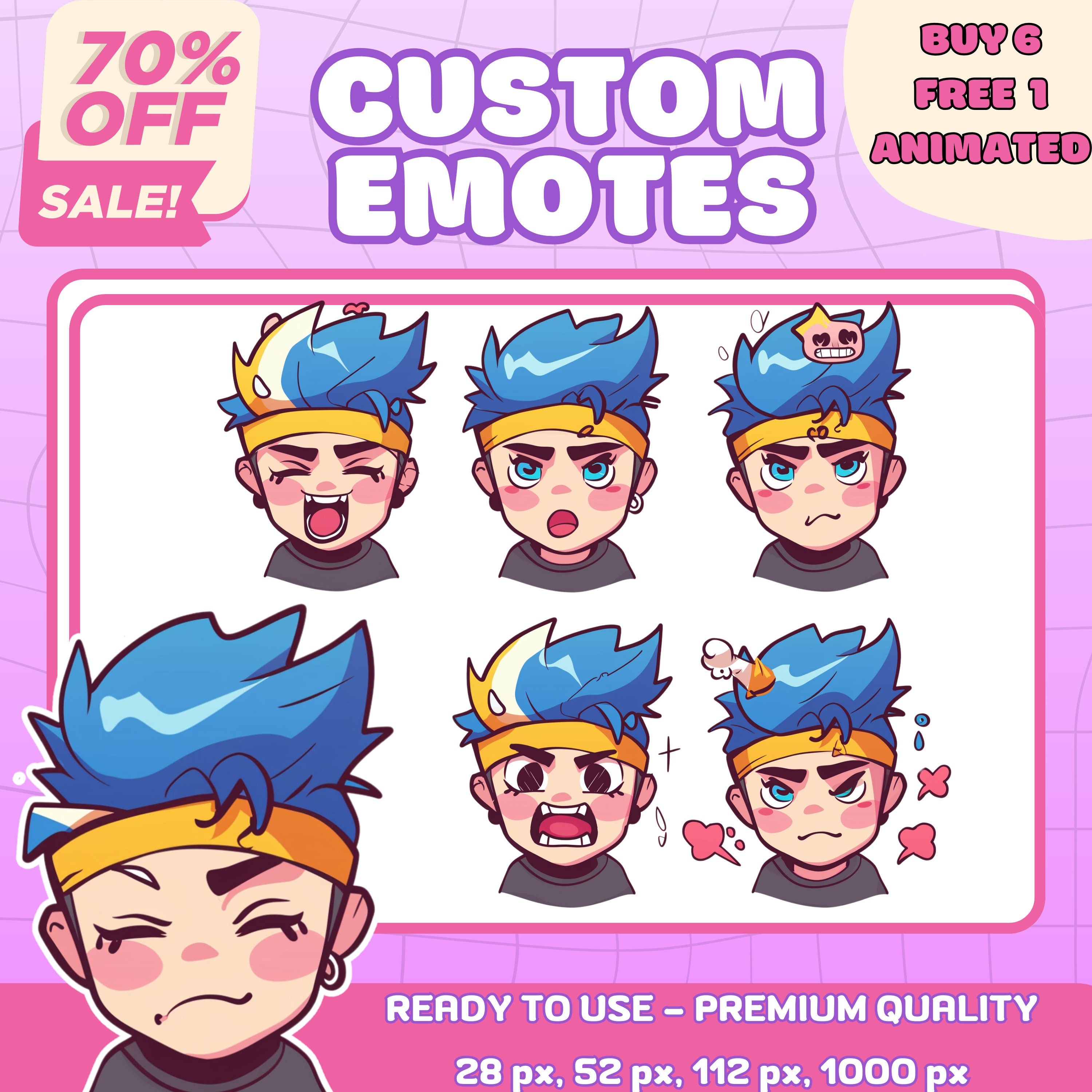 Custom Twitch Emotes Animated Emotes Twitch Emote for Streamer Cute ...