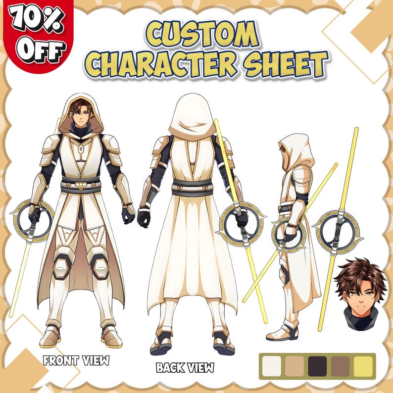Custom Character Reference Sheet: OC, Vtuber Model Illustration - Etsy