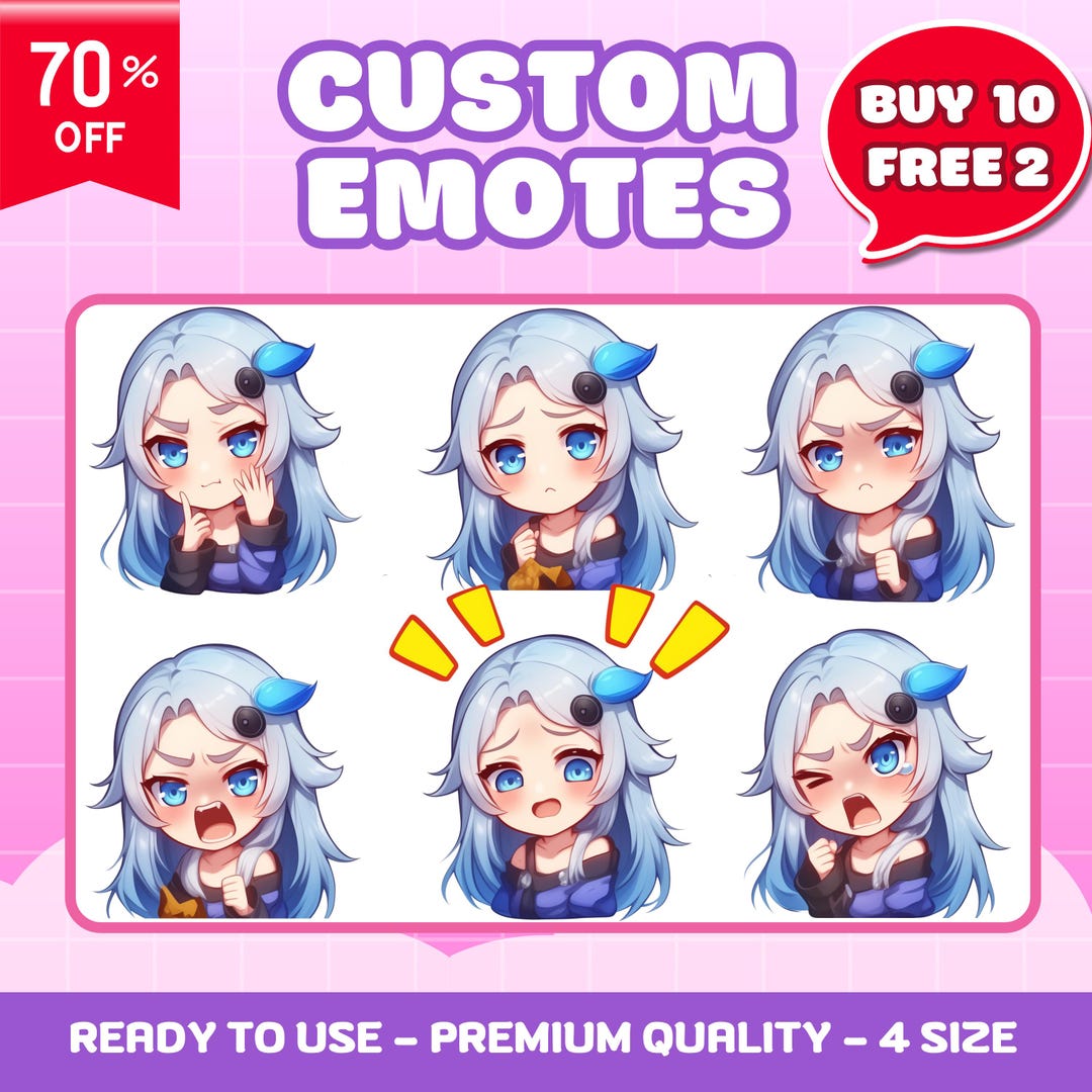 Custom Chibi Cute Emotes Twitch Emotes Animated Emotes Emote Vtuber ...