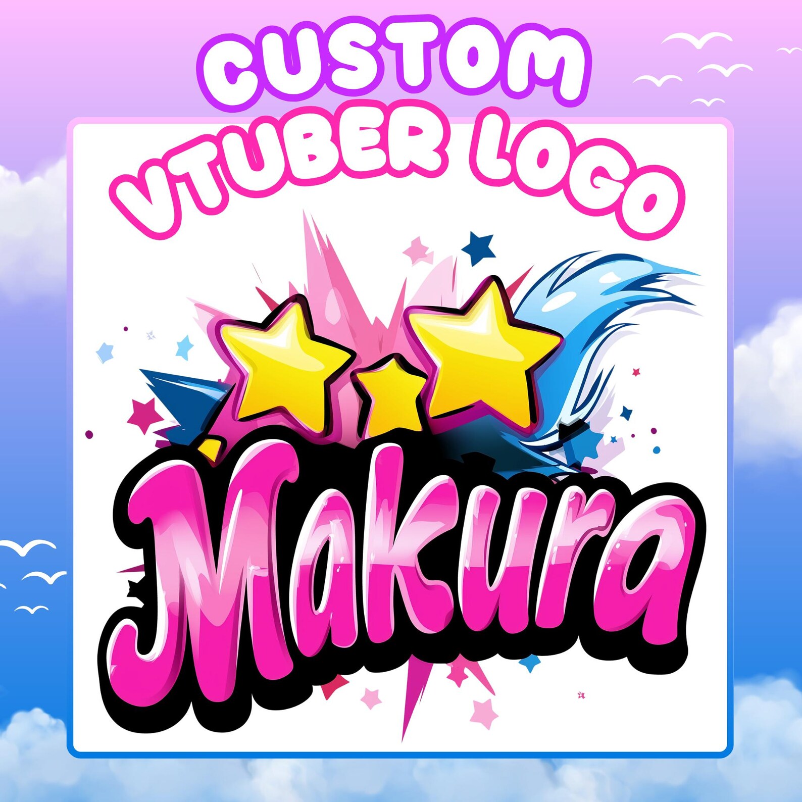 Custom Cute Vtuber Logo | Vtuber Logo, Custom Vtuber Logo Commission ...