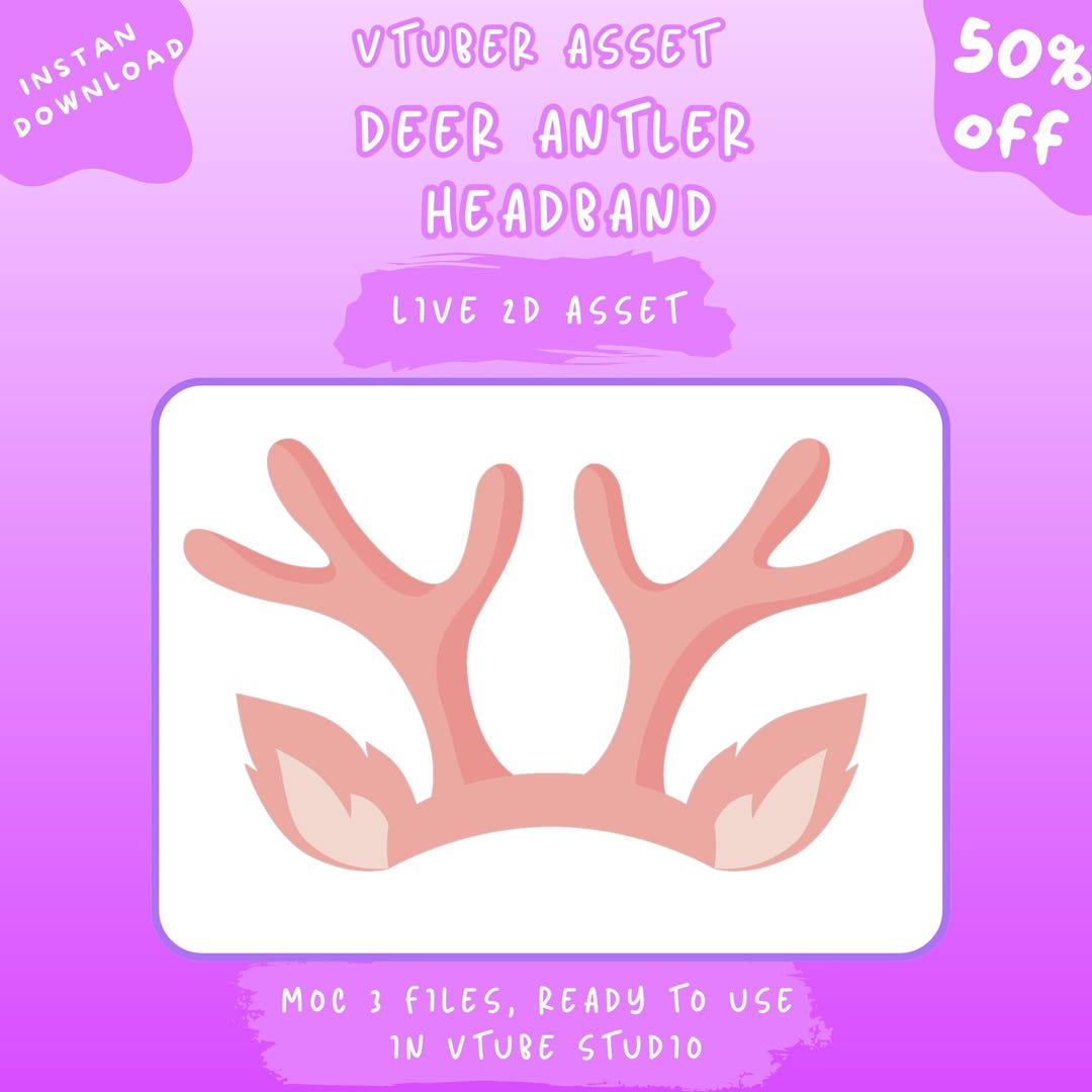 Vtuber Asset | Christmas Deer Antlers | Vtuber Prop | Vtuber ...