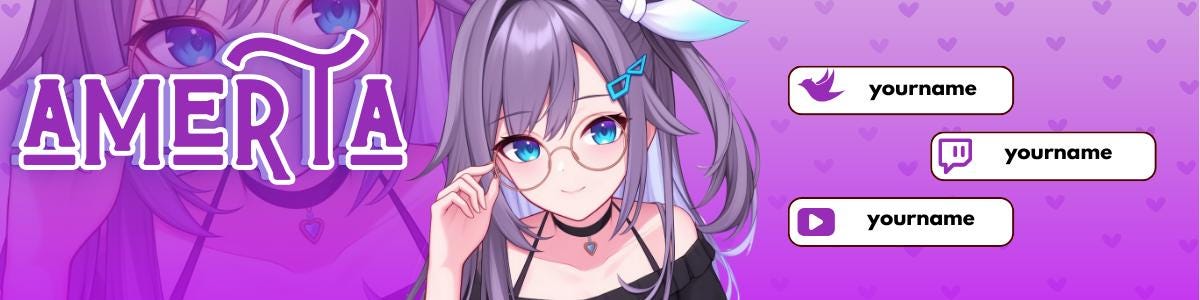 Custom Anime Twitch Banner: Kawaii Vtuber Header - Etsy