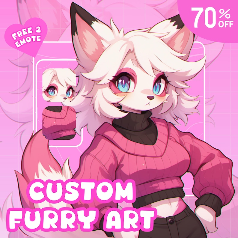 Custom Furry Fursona Art Commission | Anime Style Digital Avatar ...