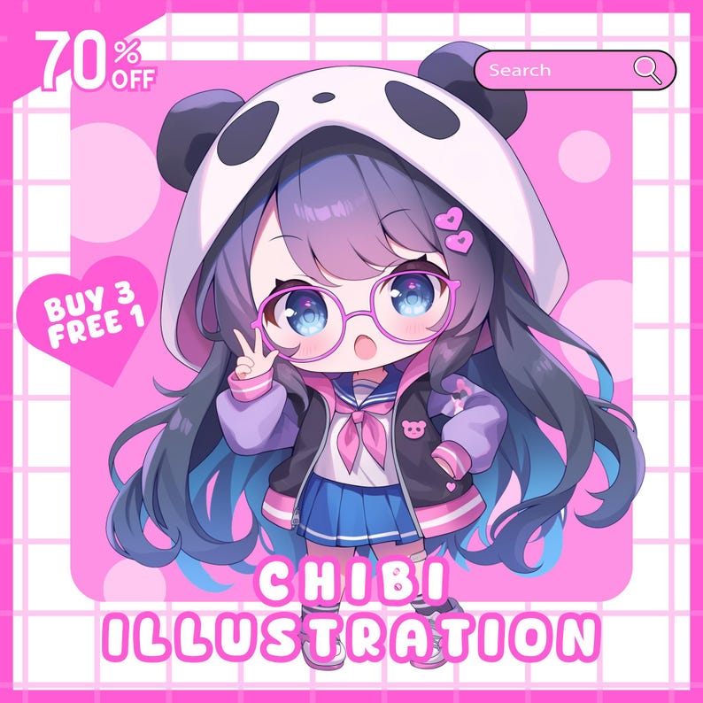 CUSTOM CHIBI CHARACTER | Chibi Commission | Chibi Illustration | Couple ...