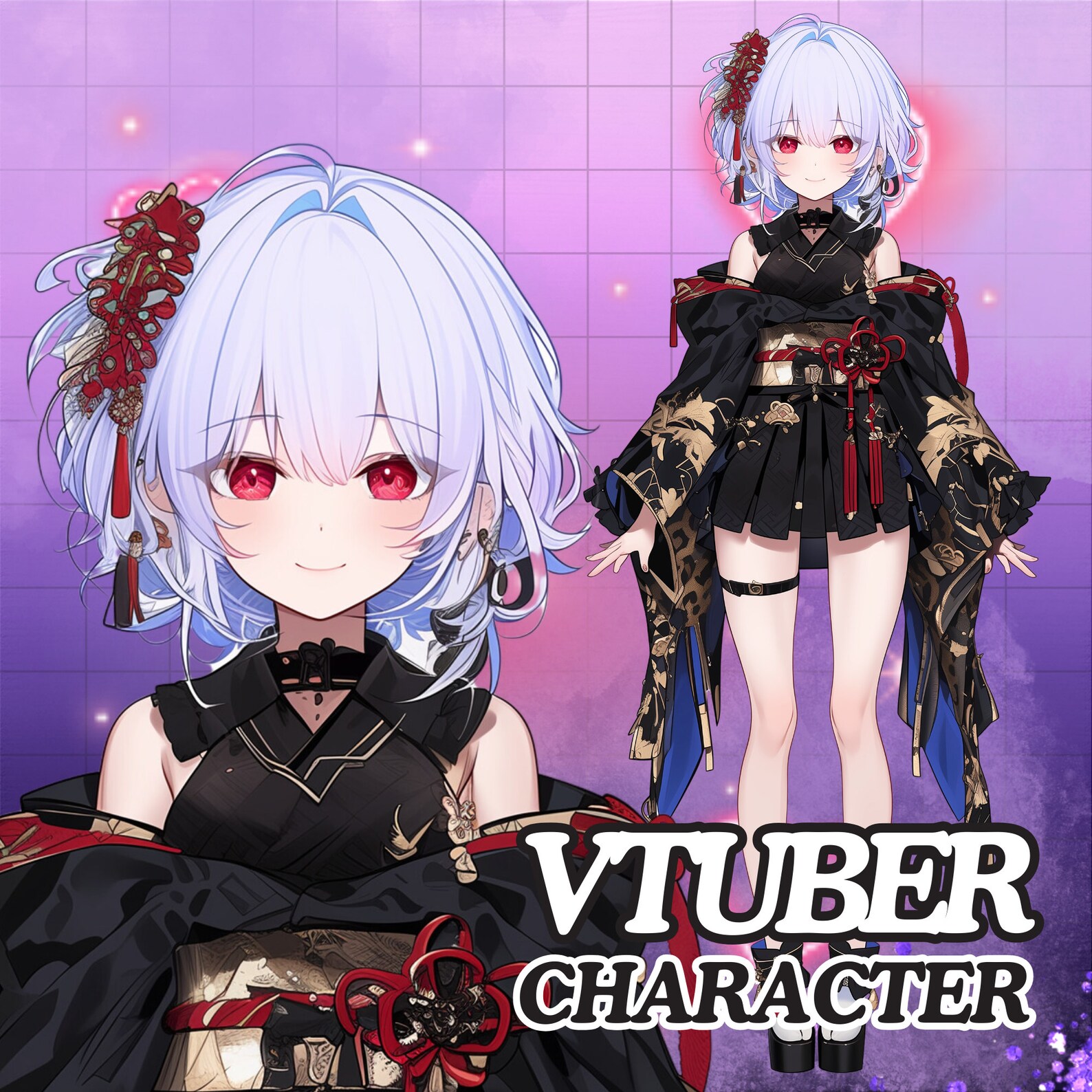 Modelo VTUBER PERSONALIZADO para uso comercial / Vtuber 2D en vivo / Activos de Vtuber ...