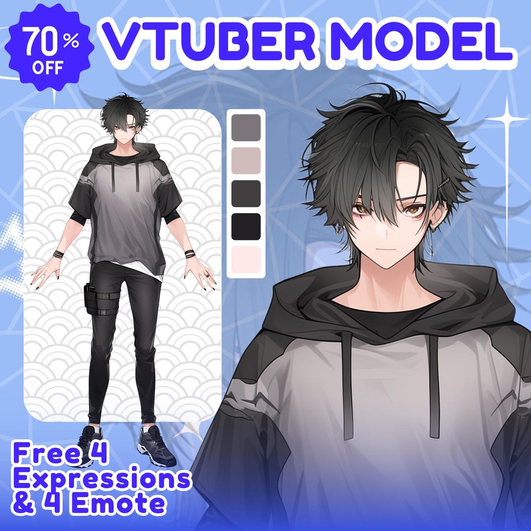 Modelo Vtuber personalizado, diseño de personaje de anime Vtuber ...