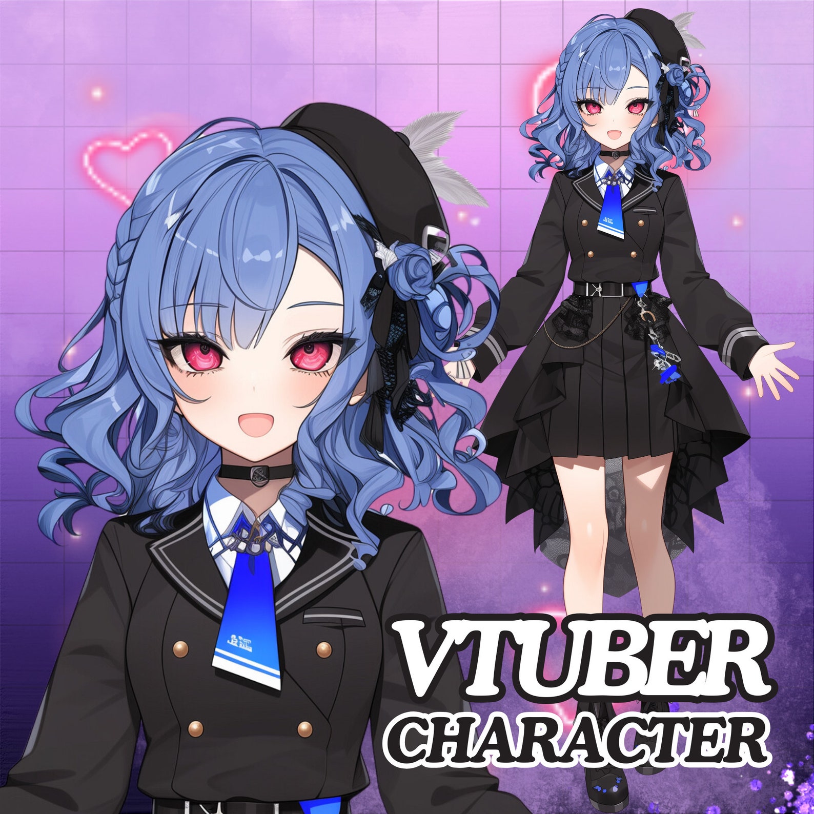 CUSTOM VTUBER Model for Commercial Use Live 2D Vtuber Vtuber Assets ...