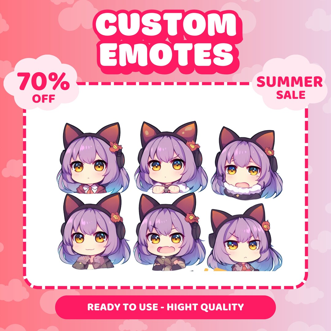Custom Twitch Emotes Commission | Chibi Anime Style Emotes for ...