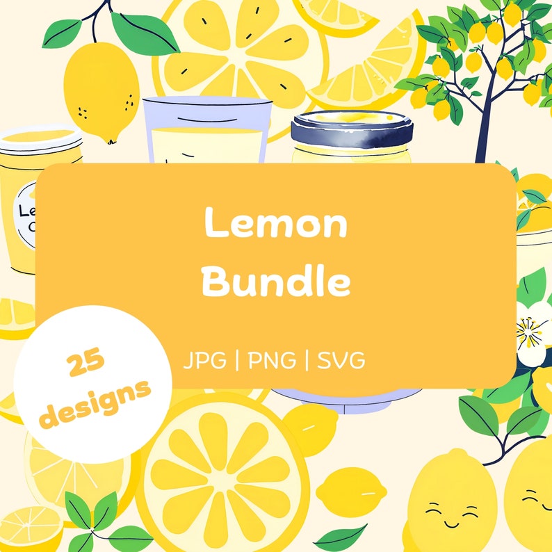 Lemon Clipart Lemon SVG PNG JPG Lemon Clip Art Bundle Lemon Designs - Etsy