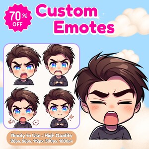 Custom Emotes for Streaming, Emoticon, Cute Chibi Emotes, Custom Emotes ...